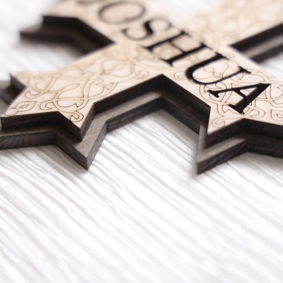 Personalized Two-Layer Coptic Cross – Agape Calligraphy