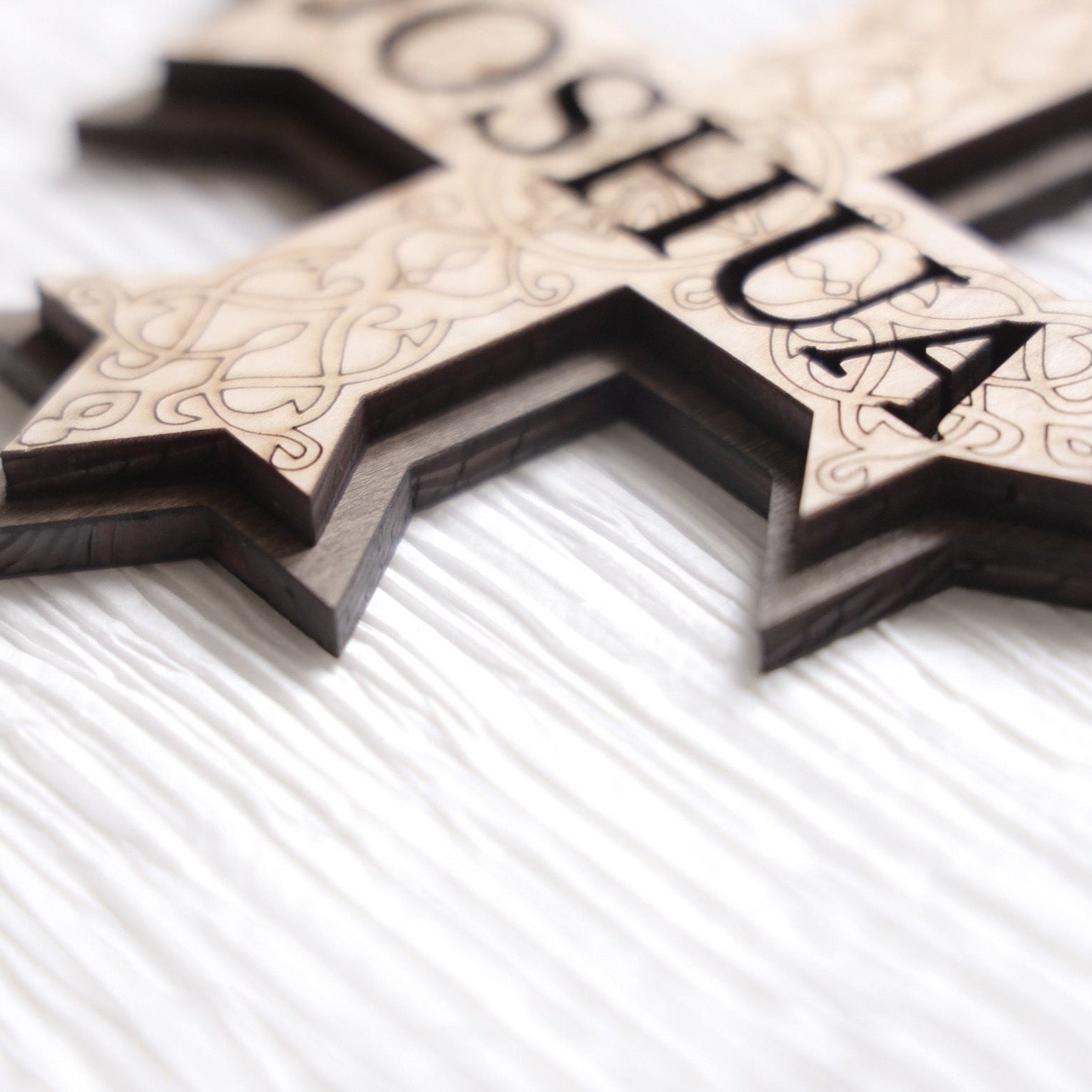 Personalized Two-Layer Coptic Cross – Agape Calligraphy